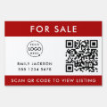 Real Estate | House For Sale QR Code Listing Red Sign | Zazzle