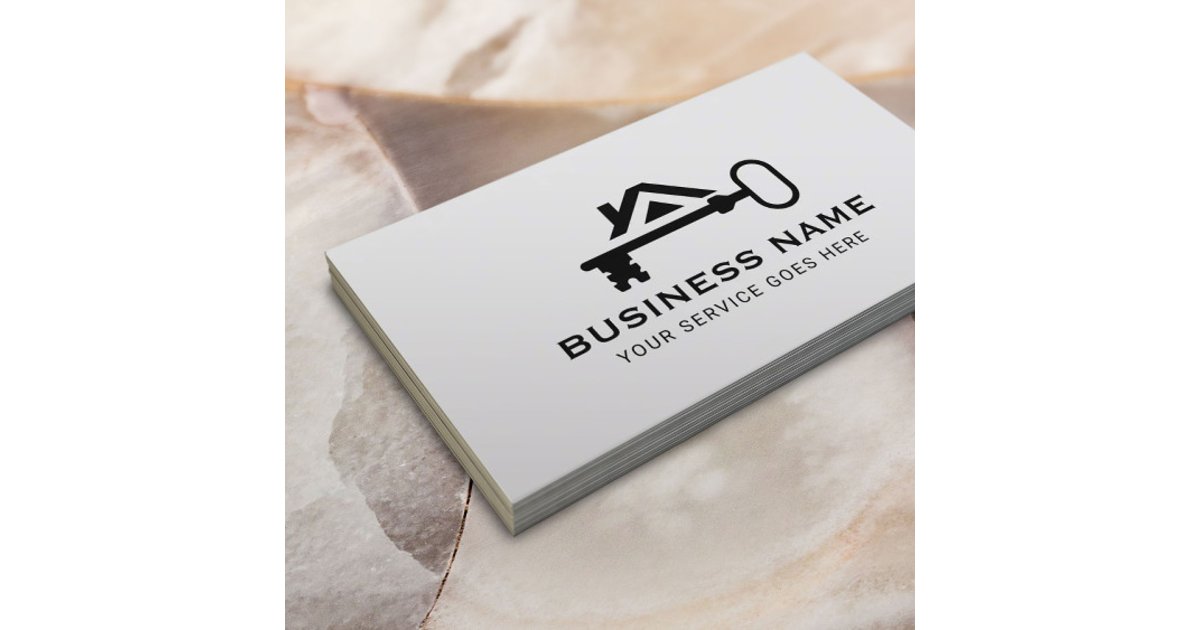 Real Estate House Key Logo Professional Realtor Business Card | Zazzle