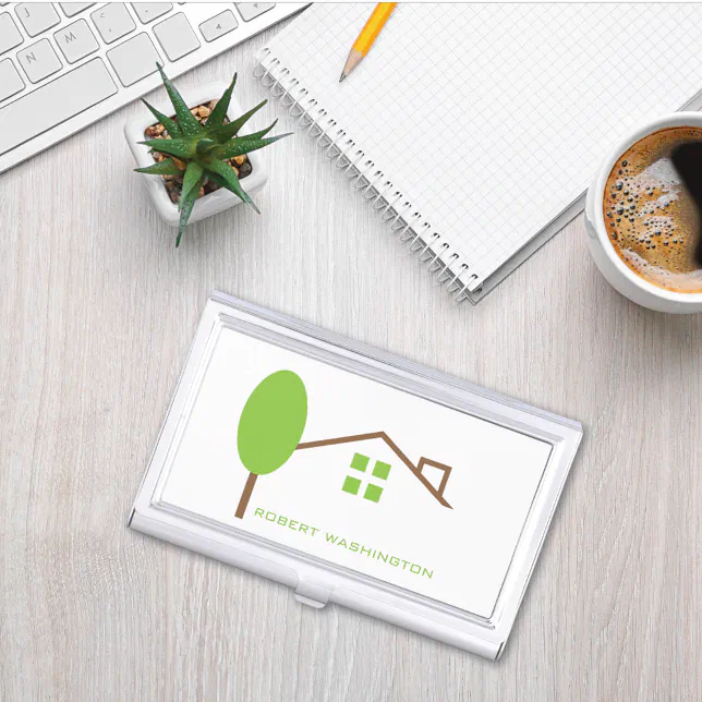 Real Estate House Tree Case For Business Cards | Zazzle
