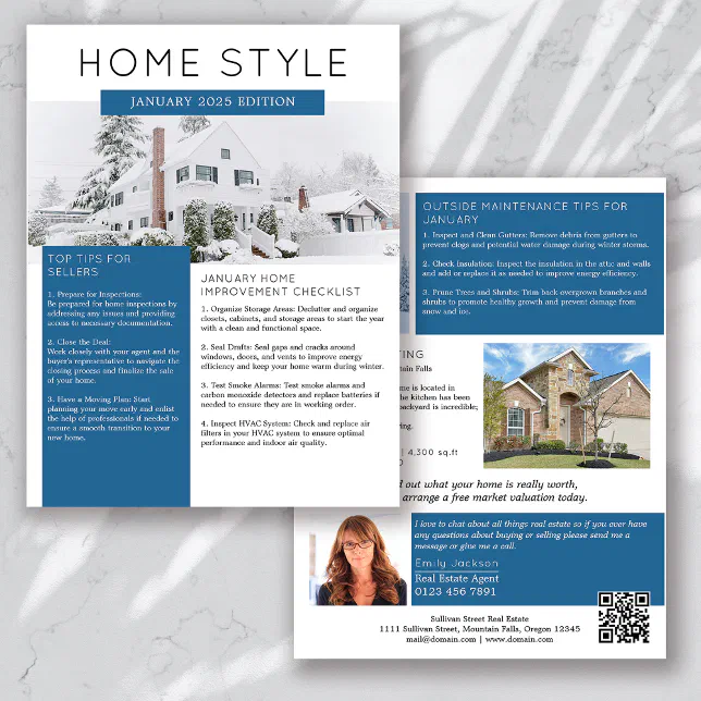 Real Estate January Newsletter Promotional Flyer | Zazzle