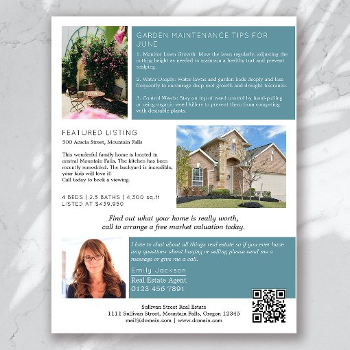 Real Estate June Newsletter Promotional Farming Flyer | Zazzle