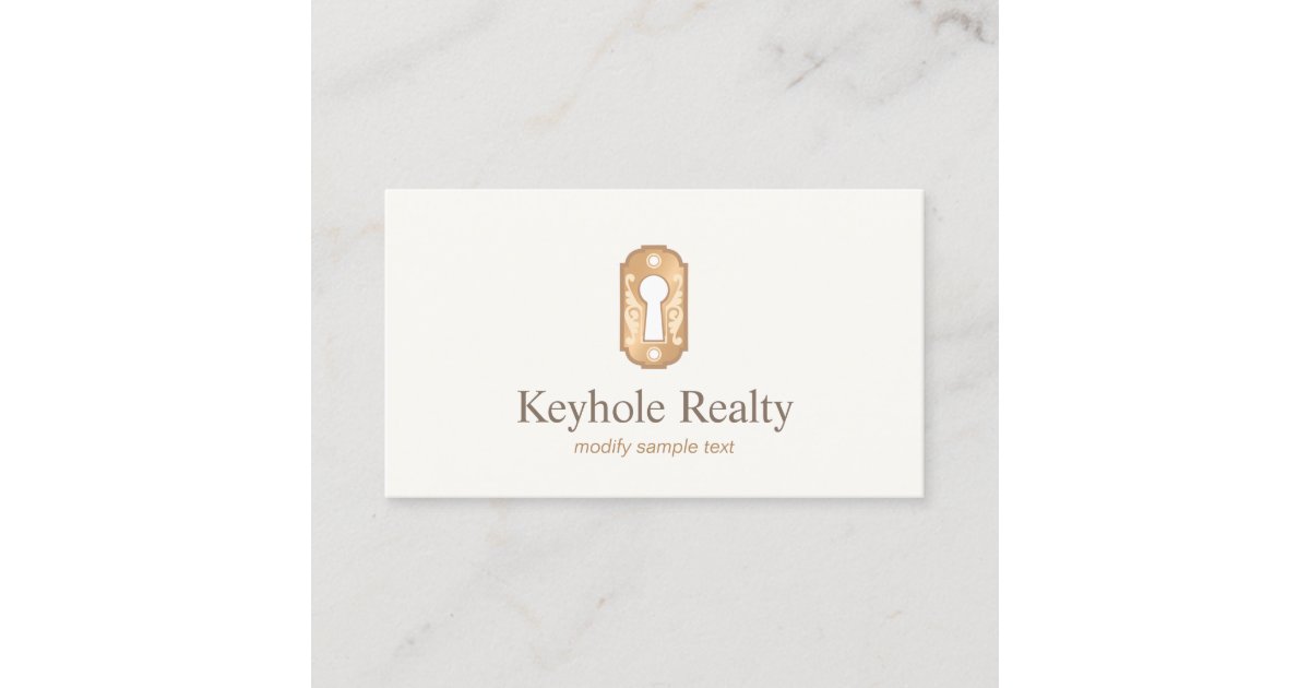 Real Estate Key Hole Business Card | Zazzle