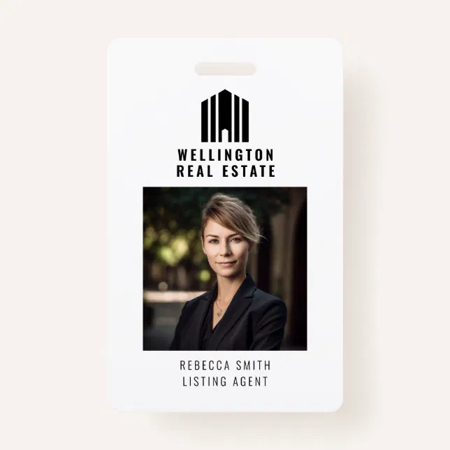 Real Estate Logo Black White Listing Agent Realtor Badge | Zazzle