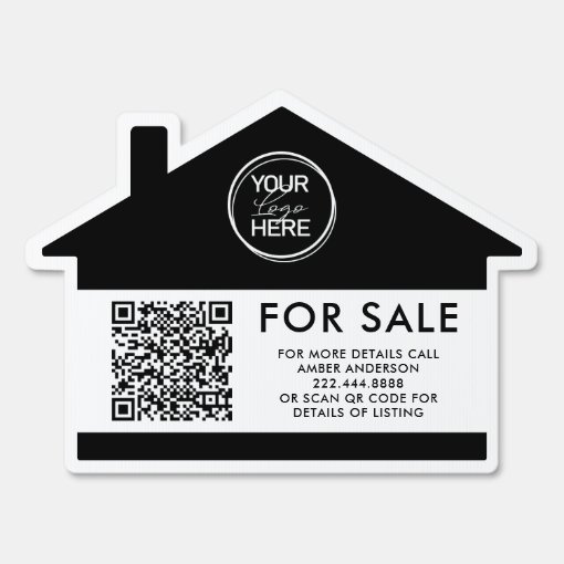 Real Estate Logo QR Code House Sign | Zazzle
