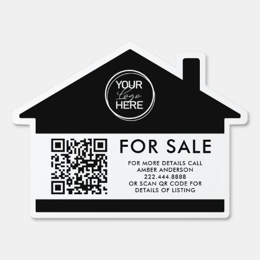 Real Estate Logo QR Code House Sign | Zazzle
