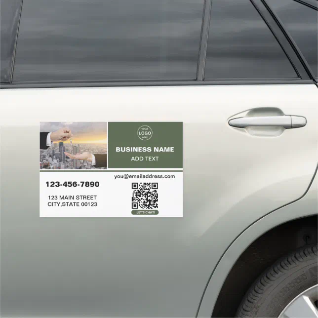 Real Estate Logo QR Code Photo Car Magnet | Zazzle
