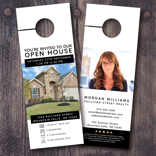 Real Estate Marketing Open House Door Hanger | Zazzle