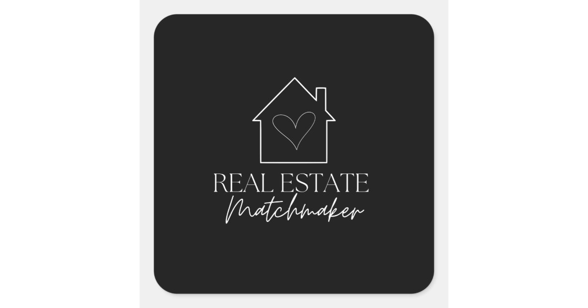 Real Estate Matchmaker Square Sticker | Zazzle