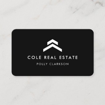 Real Estate | Modern Black Listing Agent Realtor Business Card | Zazzle