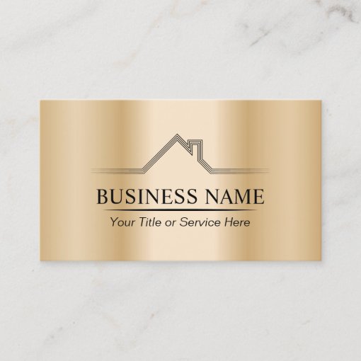 Real Estate Modern Gold Realtor Business Card | Zazzle