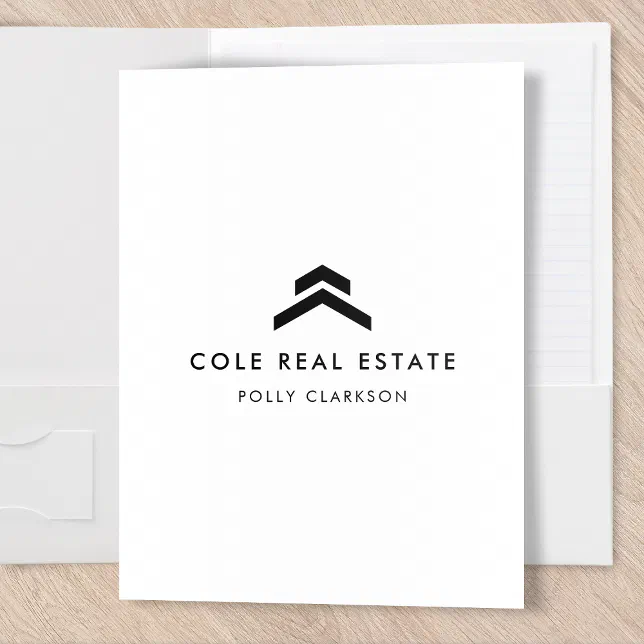 Real Estate | Modern Minimal Listing Agent Realtor Pocket Folder | Zazzle