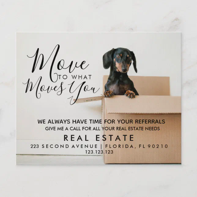 real estate Move to what moves you Announcement Flyer | Zazzle