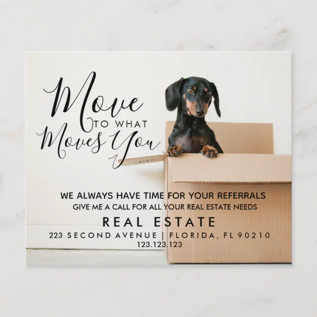 real estate Move to what moves you Announcement Flyer | Zazzle