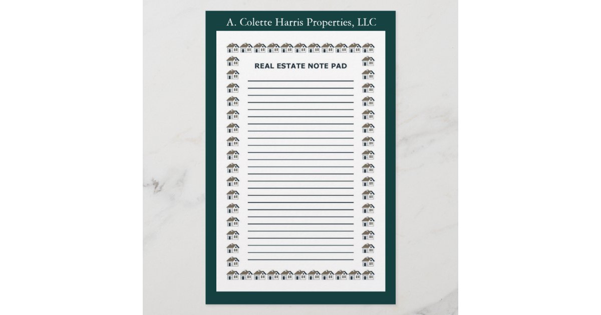 Real Estate Note Pad- Design 4 | Zazzle