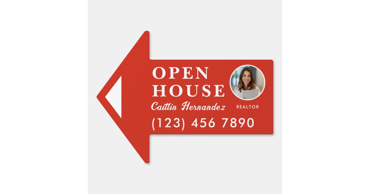 Real Estate Open House Custom Red Sign | Zazzle