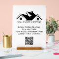 Real Estate Open House Logo Custom QR Code Acrylic Sign | Zazzle