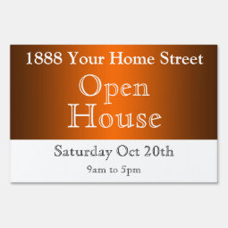 Real Estate Open House Orange Yard Sign | Zazzle