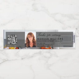 Real Estate Open House QR Code Water Bottle Label | Zazzle