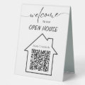 Real Estate Open House Sign In QR Code Table Sign | Zazzle