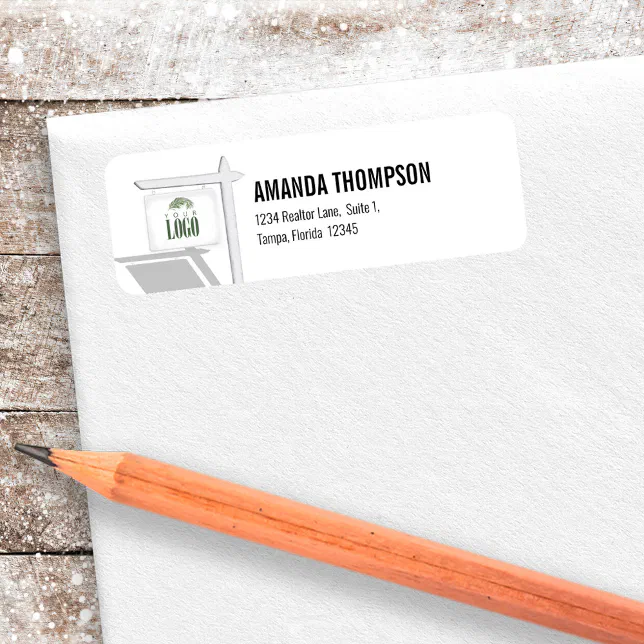 Real Estate Professional Add Your Logo Custom Label | Zazzle