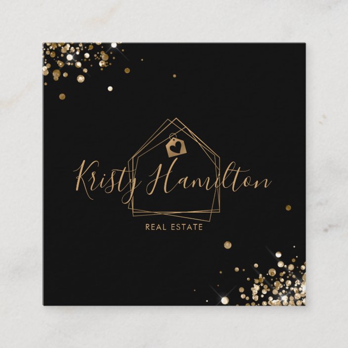 real estate professional house realtor add photo square business card ...