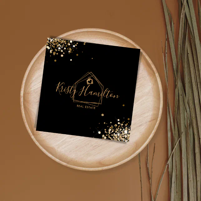 real estate professional house realtor add photo square business card ...