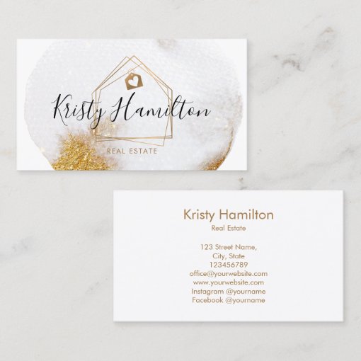 real estate professional house realtor gold busine business card | Zazzle