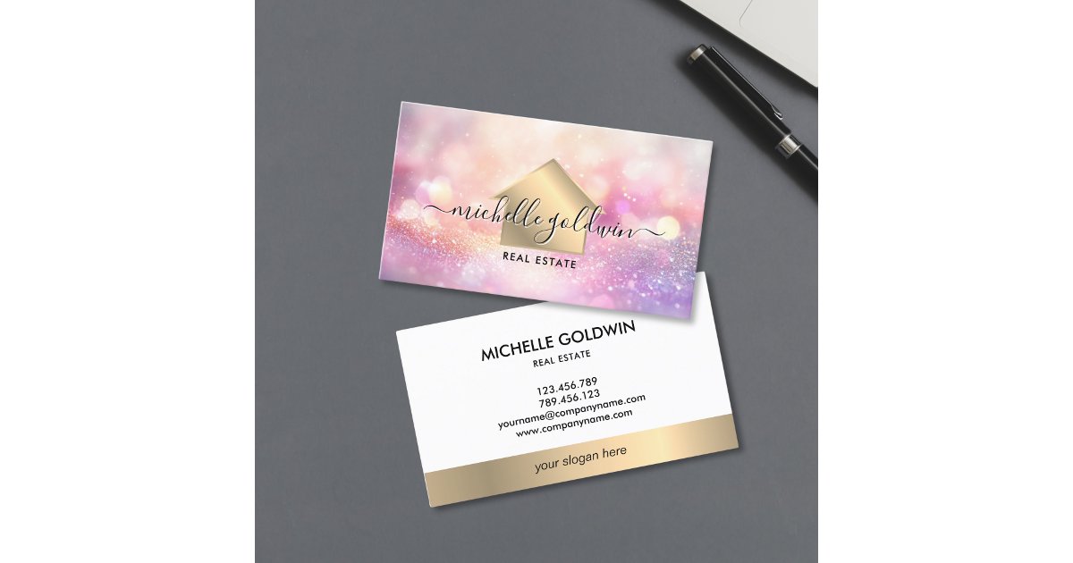 Real Estate Professional Modern Script House Busin Business Card | Zazzle