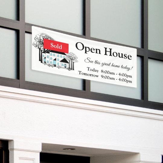 Real Estate Promo Open House Today Sign Banner | Zazzle