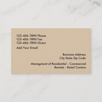 Real Estate Property Management Business Card | Zazzle