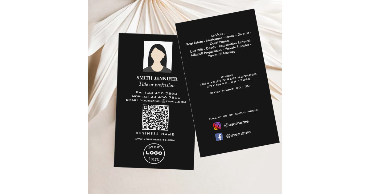 Real estate QR code professional photo elegant Business Card | Zazzle