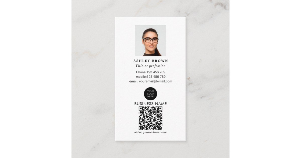 Real estate QR code professional simple photo Business Card | Zazzle