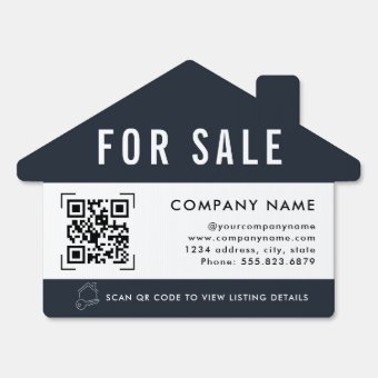 Real Estate QR Code Scan | Business Logo Sign | Zazzle