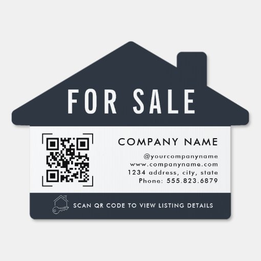 Real Estate QR Code Scan | Business Logo Sign | Zazzle