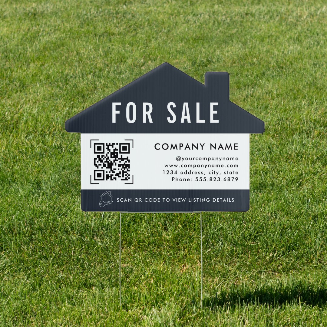 Real Estate QR Code Scan | Business Logo Sign | Zazzle