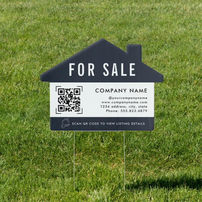 Real Estate QR Code Scan | Business Logo Sign | Zazzle
