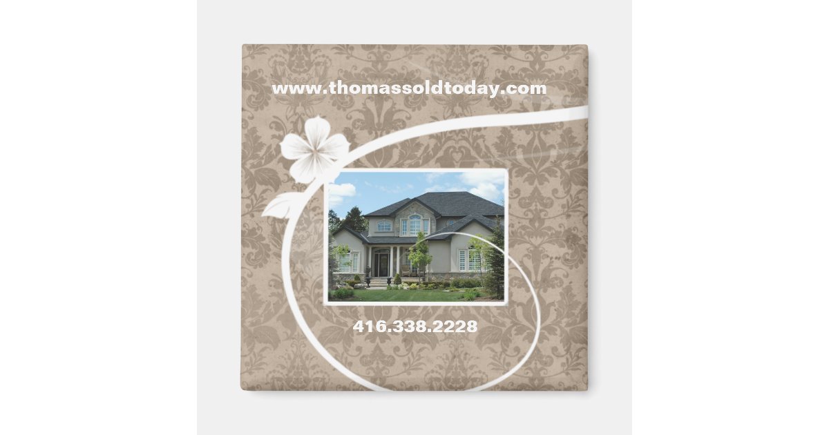 Real Estate / Realtor Custom Fridge Magnet Beige | Zazzle
