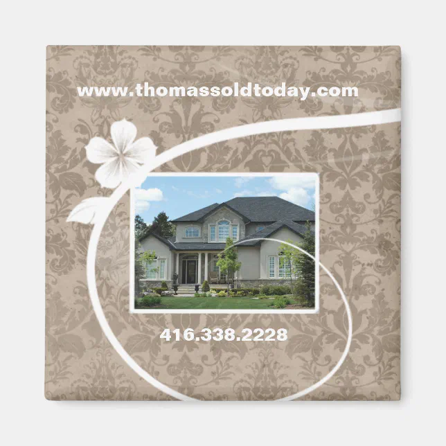 Real Estate / Realtor Custom Fridge Magnet Beige | Zazzle