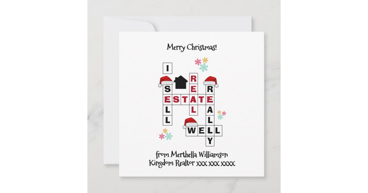 Real Estate Realtor Gift CHRISTMAS Card | Zazzle