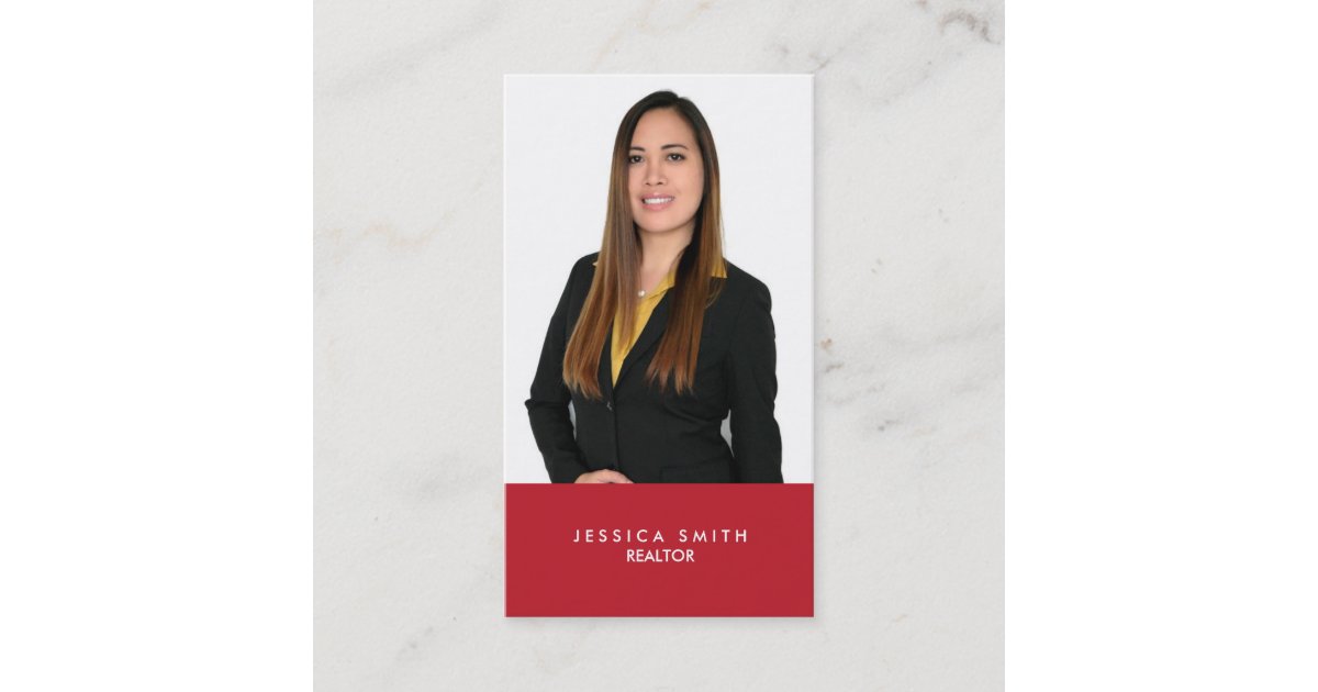 Real Estate red bar business card | Zazzle