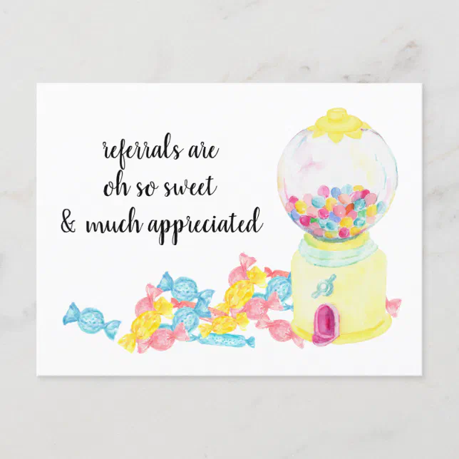 Real Estate Referral Candy Sweets Postcard | Zazzle