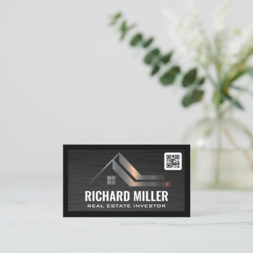 Real Estate Roof | QR Barcode Template Business Card | Zazzle