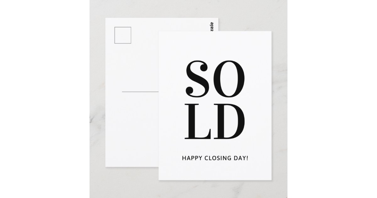 Real Estate Sold Happy Closing Day Postcard | Zazzle