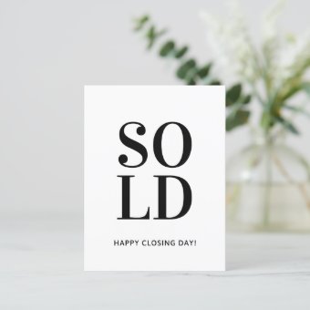 Real Estate Sold Happy Closing Day Postcard | Zazzle