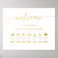 Real Foil Wedding Timeline Order of Events Sign | Zazzle