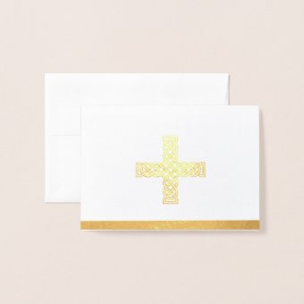 Real Gold Foil Cross Note Cards | Zazzle