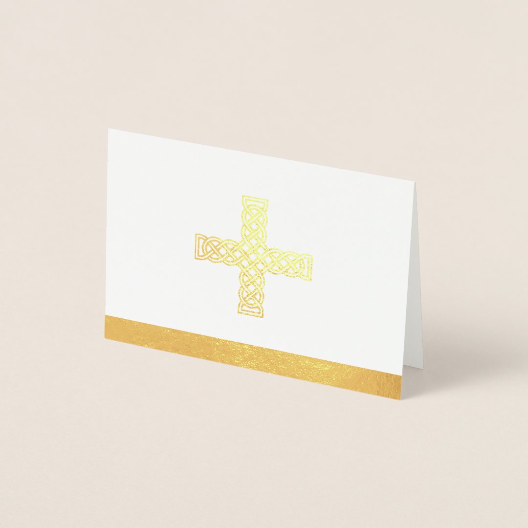 Real Gold Foil Cross Note Cards | Zazzle