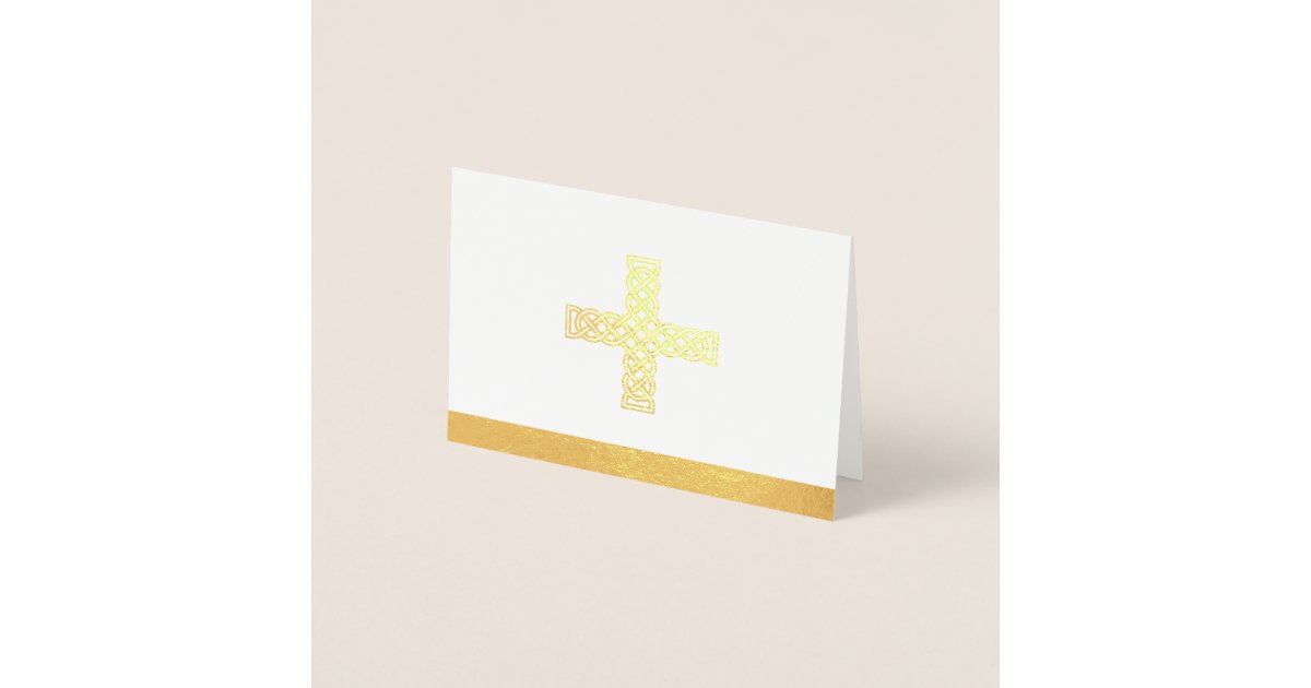 Real Gold Foil Cross Note Cards | Zazzle