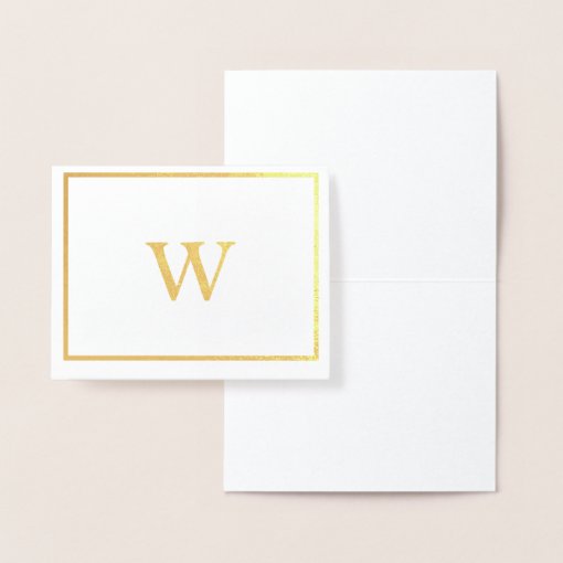 Real Gold Foil Monogram Note Cards | Zazzle