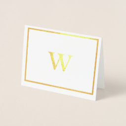Real Gold Foil Monogram Note Cards | Zazzle